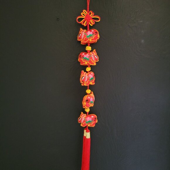 Unbranded | Accents | Chinese Lucky Red Rabbit Knot Wall Hanging Decor ...